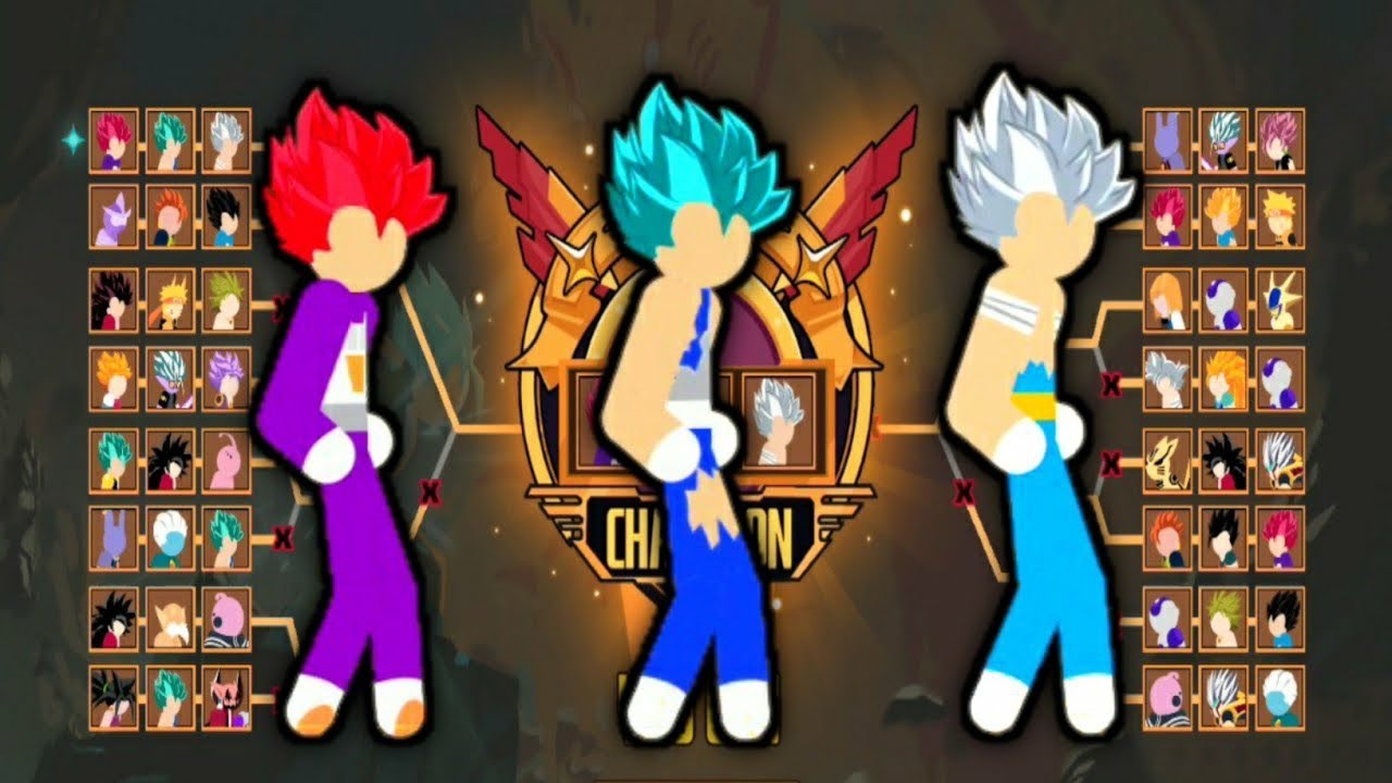 Stickman Warriors Fight Vegeta SSJ God vs Vegeta SSJ Blue vs Vegeta ...
