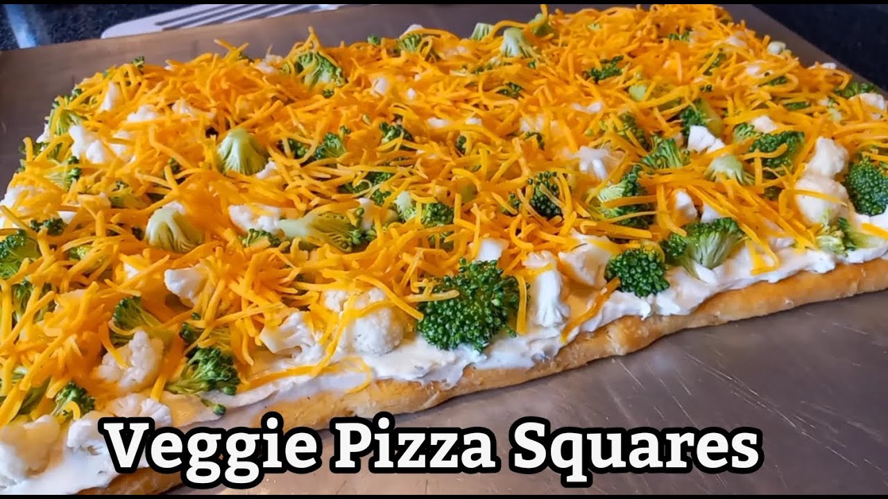 Veggie Pizza Squares | How to Make Veggie Squares - YouTube