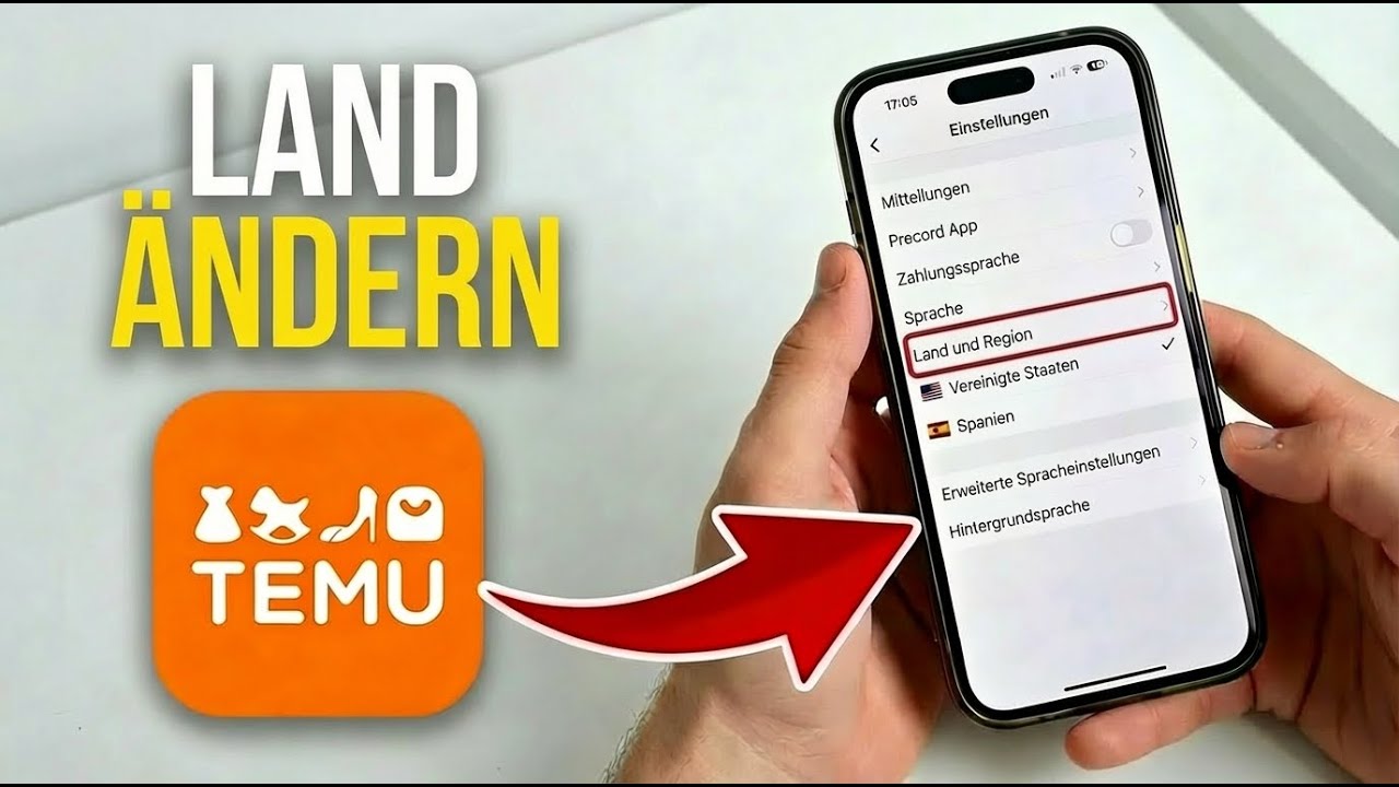 Land bei Temu ÄNDERN | Region in der Temu App wechseln - YouTube