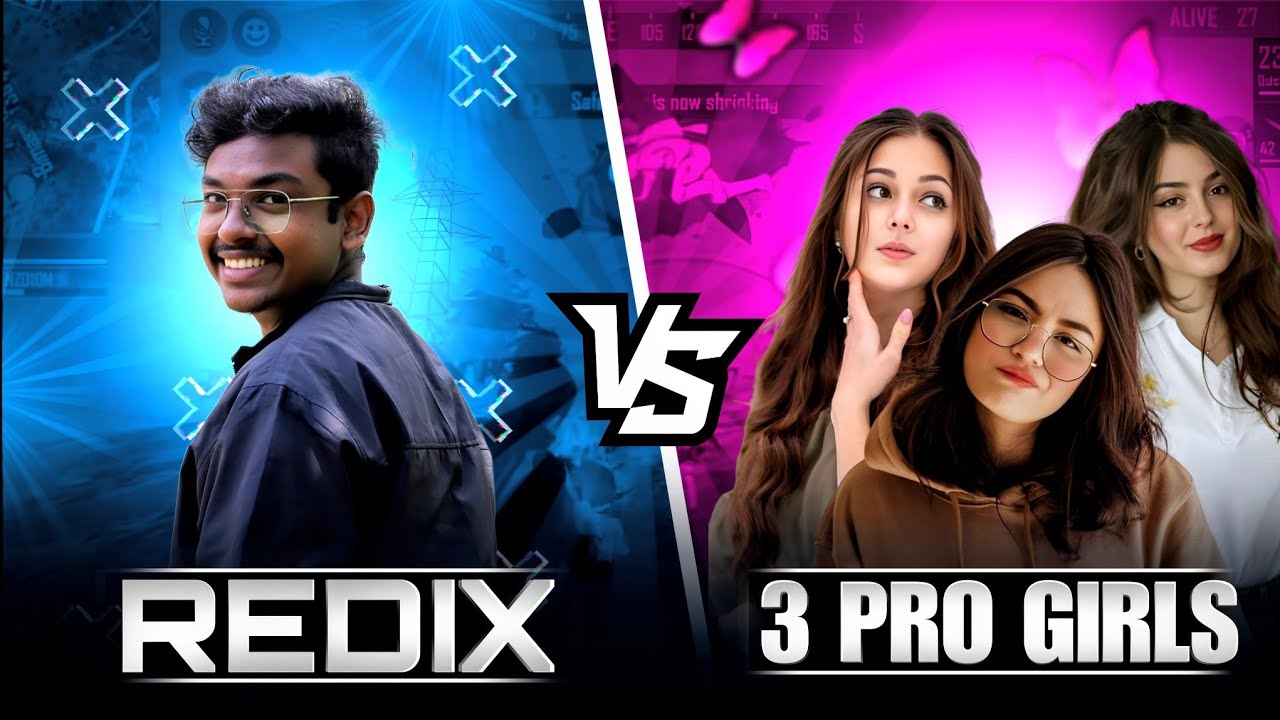 👧🏼 3 PRO GIRLS VS REDIX 🗿 1 VS 3 ആര് ജയ്ക്കും 💫 REDIX - YouTube