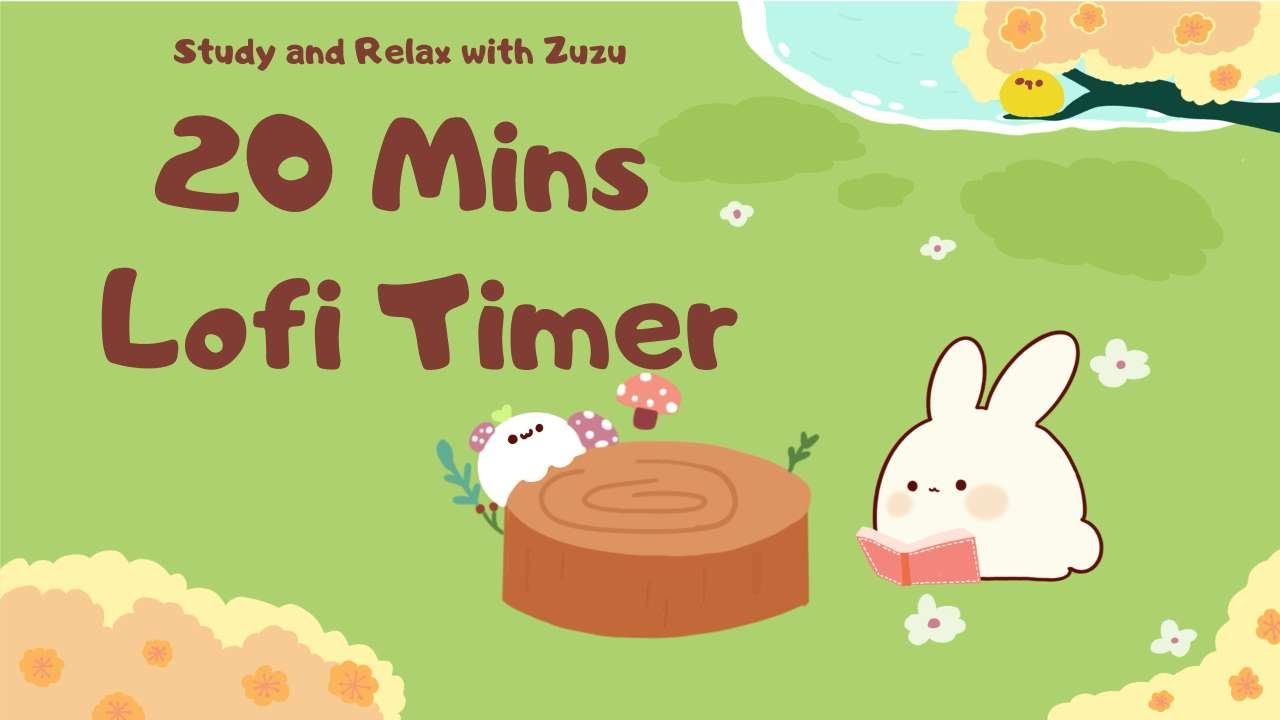 Study with me 🐰 20-Min Timer ⏳ Cozy Lofi Vibes 🎶 Cute & Relaxing Music ...