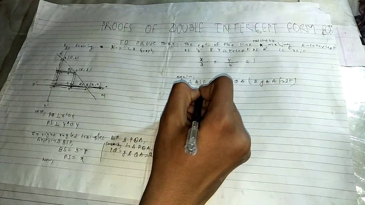 Proofs of double intercept form equation Coordinate Geometery BY ...