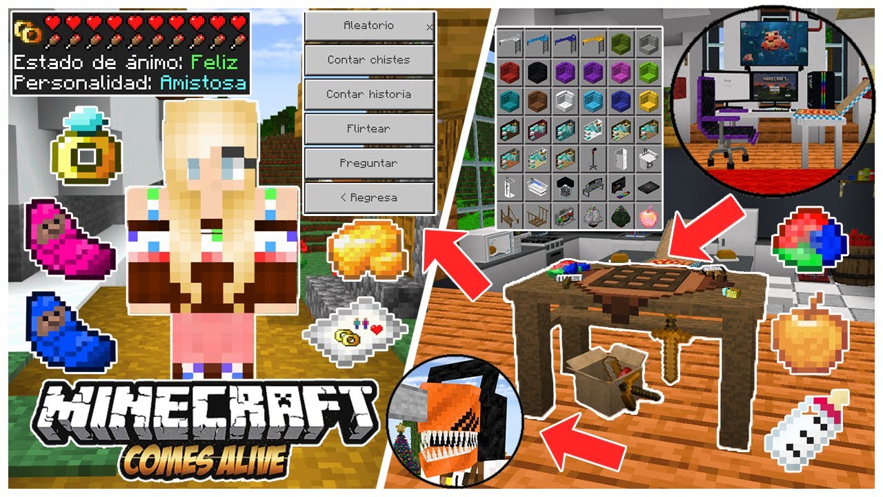 COMES ALIVE y FURNICRAFT ADDON para MINECRAFT PE 1.19 - COMES ALIVE MOD ...