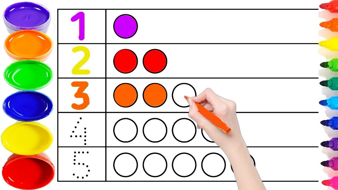 Learn Number Counting for kids, Ginti, colors name, , counting in hindi ...