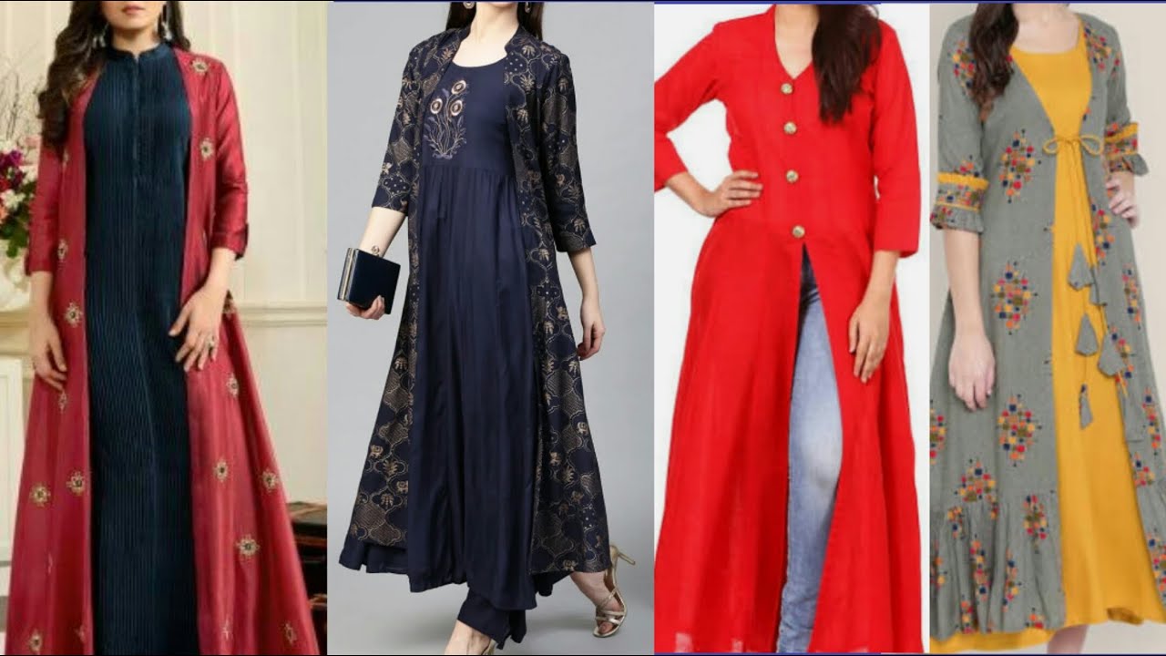 Kurti With long jackets 2020//New Jacket style Kurti Design/ Aline ...
