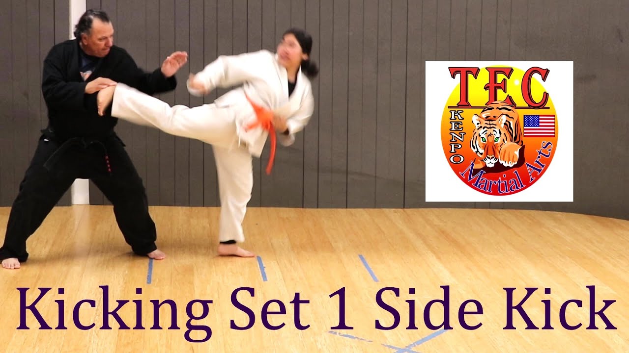 Kenpo Karate - Kicking Set 1 (Side kick) - YouTube