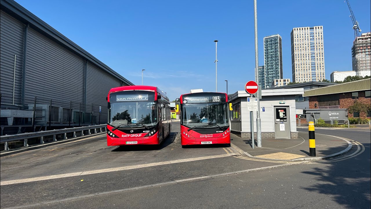 Full Route Visual|283 East Acton-Hammersmith Bus Station|DLE30344(YX68 ...
