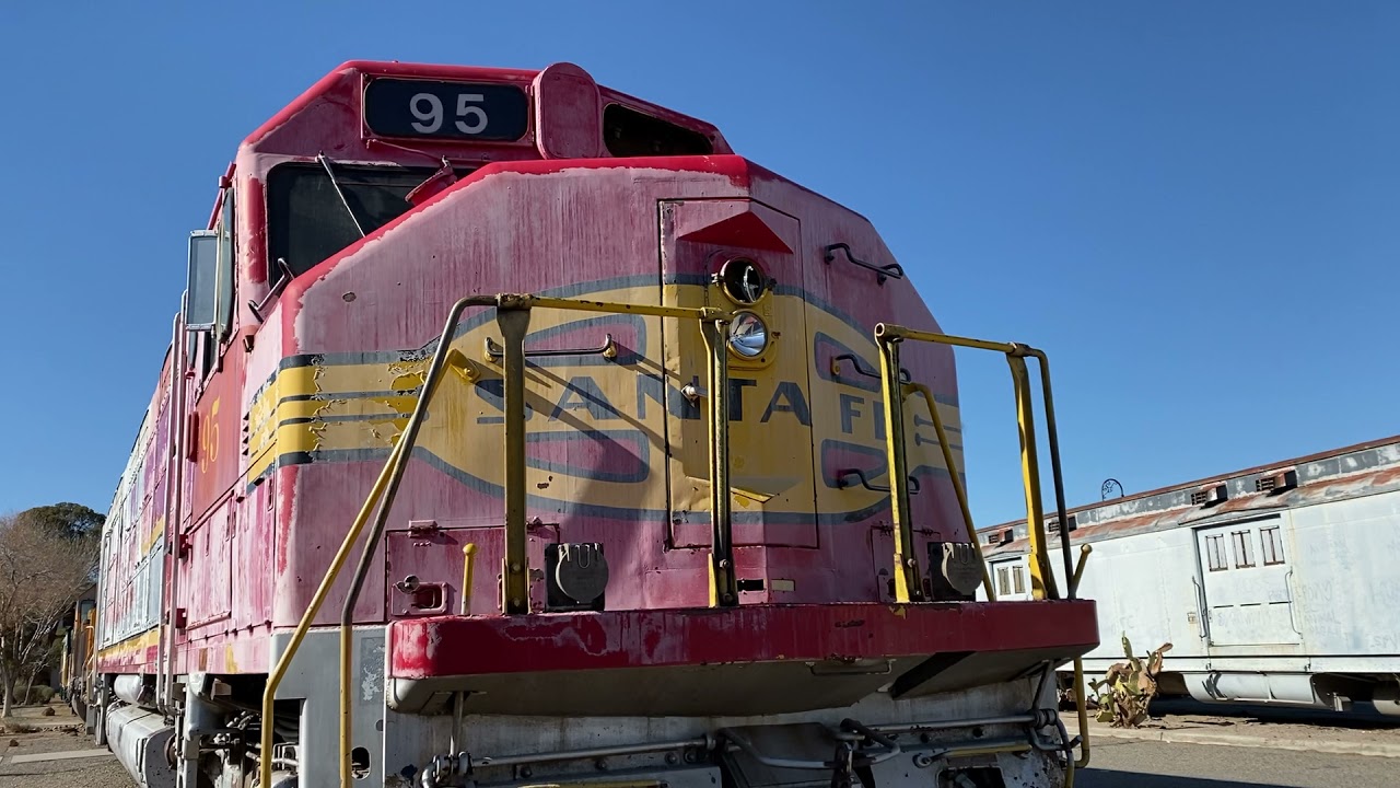 Ringing the bell on Ex Santa fe 95 at the Barstow Railroad Museum 1-2 ...
