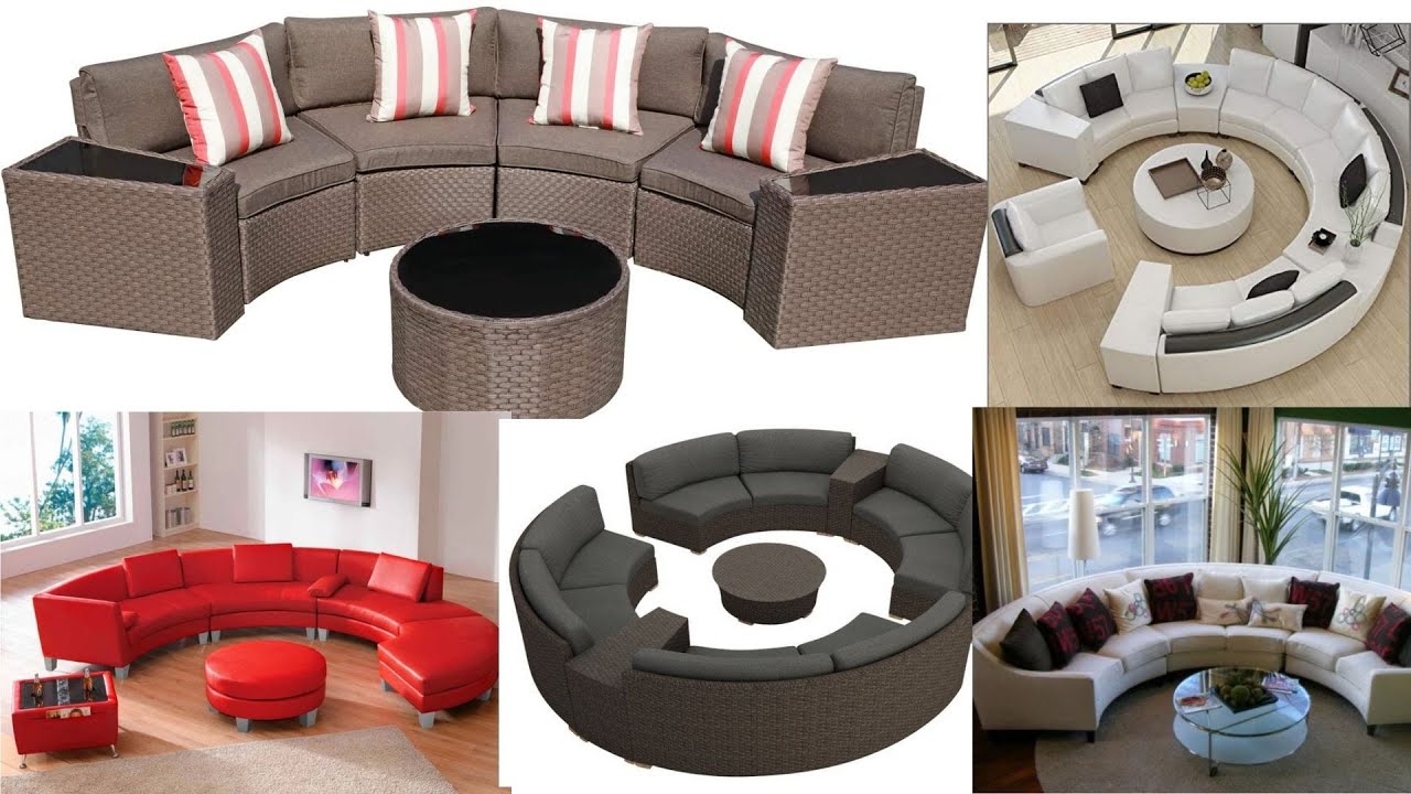 Modern round sofa set design // curved sofa set design - YouTube