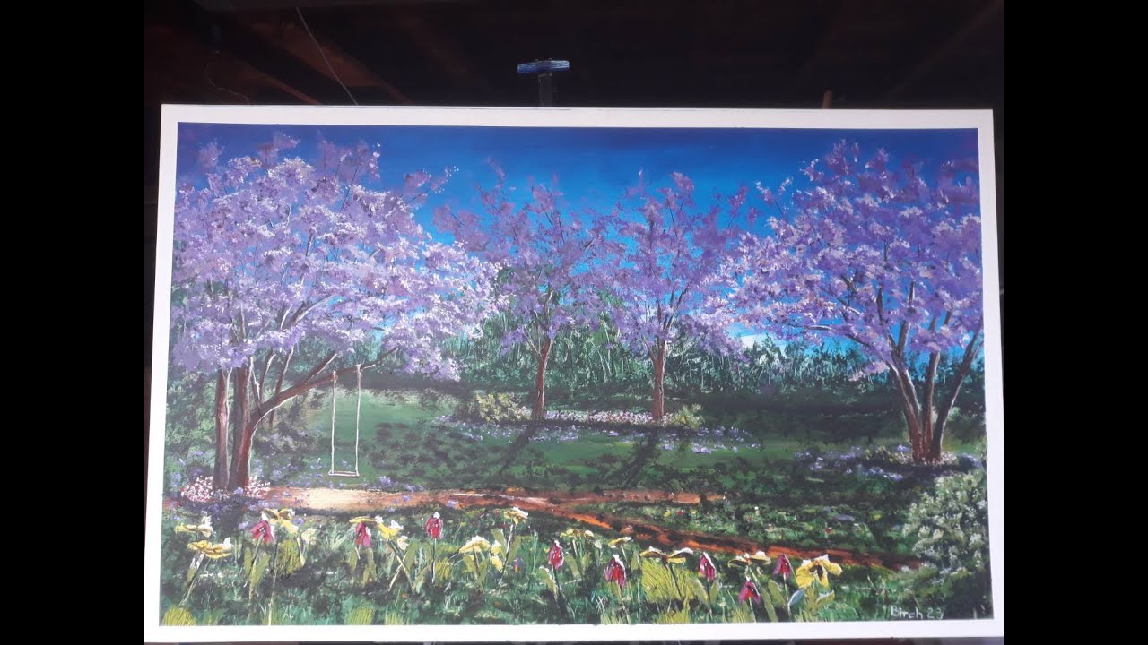 Grassy Field with Jacaranda Trees and a Swing - YouTube