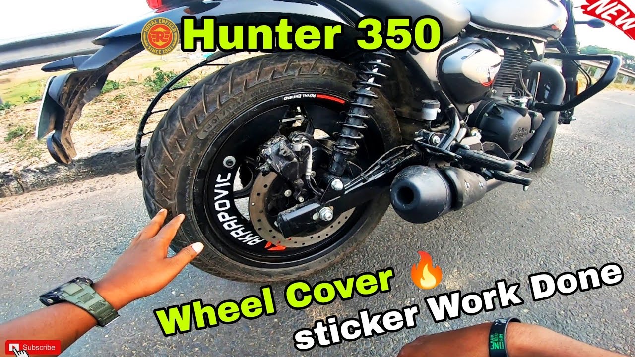 Hunter 350 🏍️|| Wheel Cover pe modification Done 👍 🔥|| Royal Enfield ...