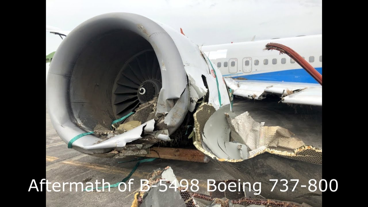 Aftermath of B-5498 Boeing 737-800 - YouTube