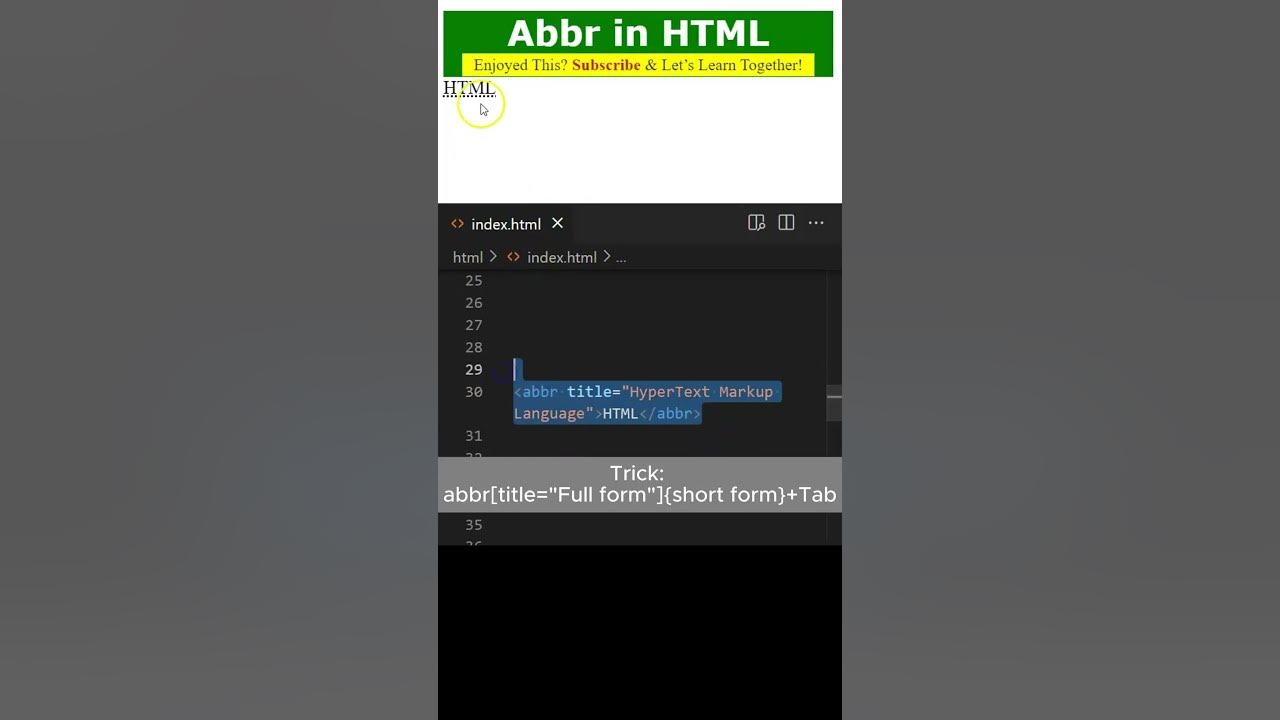 How to write abbreviation fast in HTML using VS code editor - YouTube