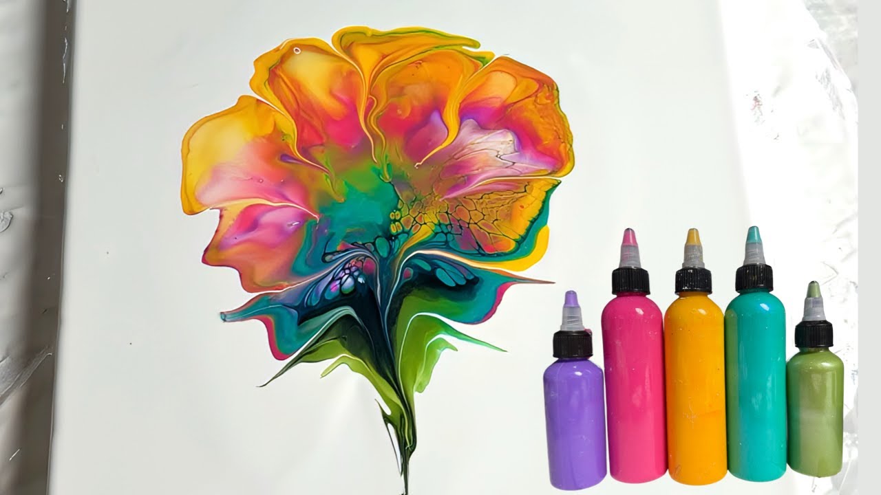 95. GORGEOUS BLOOPER in Fluid Art | Acrylic Paint Pouring - YouTube