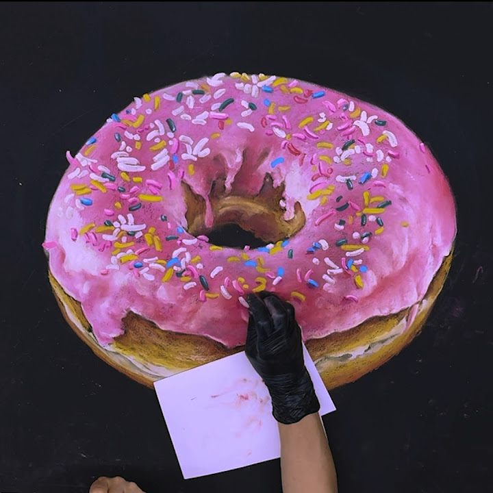 Sweet donut drawn with oil pastels. 오일파스텔로 그린 달달한 도넛 - YouTube