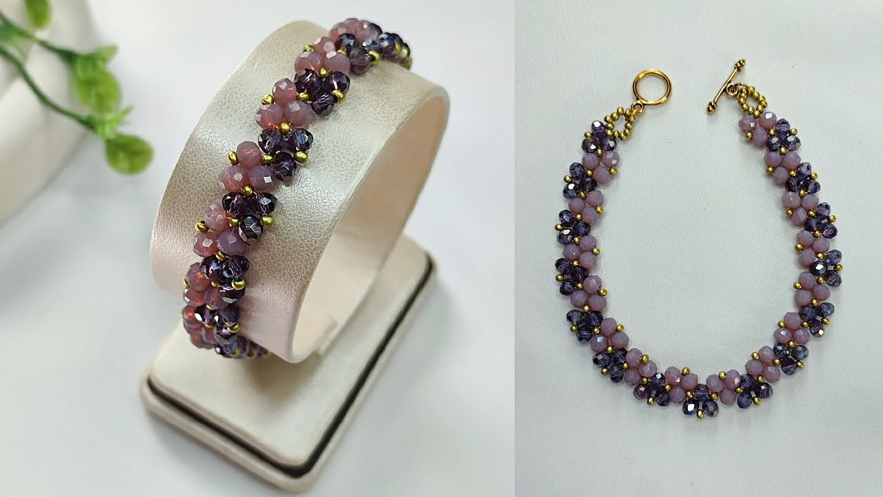 How to Make Triangle Pattern Beads Bracelet | Beaded Bracelet Tutorial ...