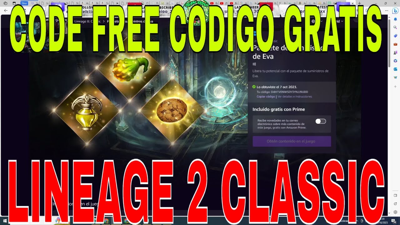 LINEAGE 2 CLASSIC - FREE CODE CODIGO GRATIS amazon prime gaming ‼ - YouTube