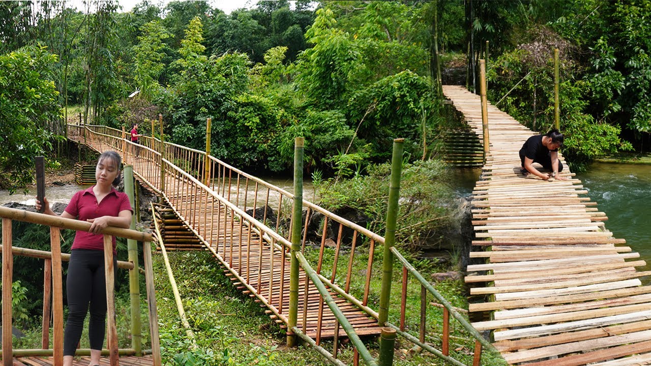 100 Day Journey Start To Finish Building Long Bamboo Bridge Across ...