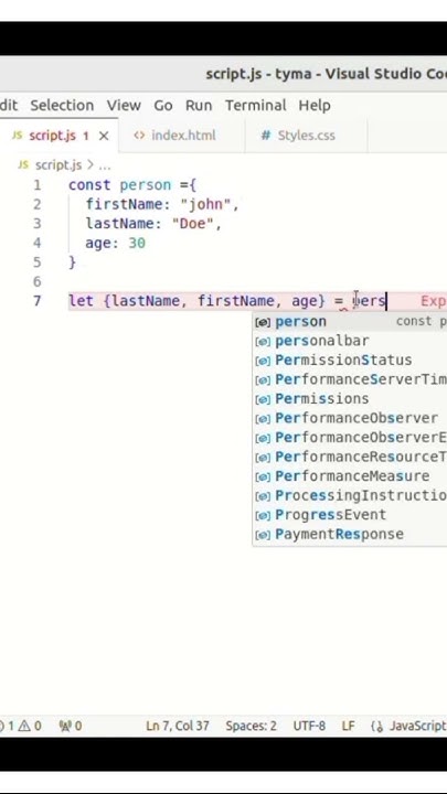 Javascript Destructuring Youtube