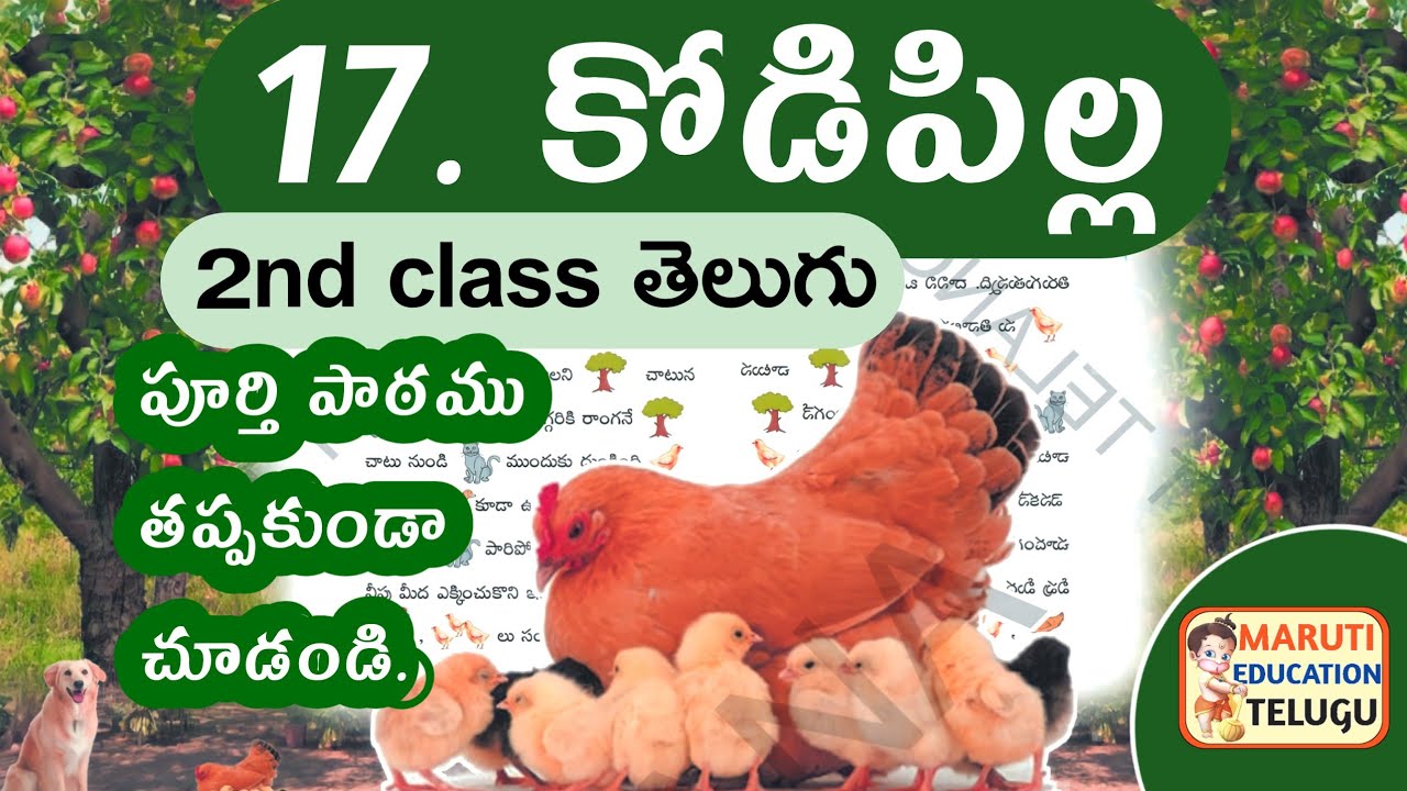 2nd class Telugu Kodi Pilla | కోడిపిల్ల | Kodipilla lesson | telugu ...