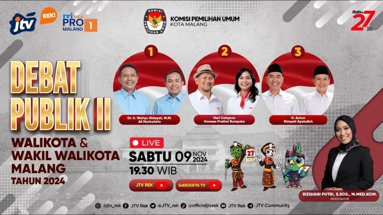DEBAT PUBLIK - CALON WALIKOTA DAN WAKIL WALIKOTA MALANG PEMILIHAN TAHUN ...
