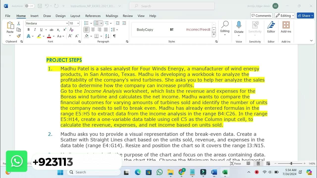 Excel Module 8 SAM End of Module Project 1 | NP_EX19_EOM8-1 | Four ...