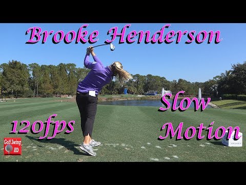 BROOKE HENDERSON 120fps DTL PAR 3 TEE SHOT GOLF SWING