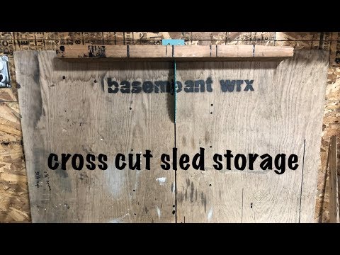 cross cut sled storage - shop organization - YouTube