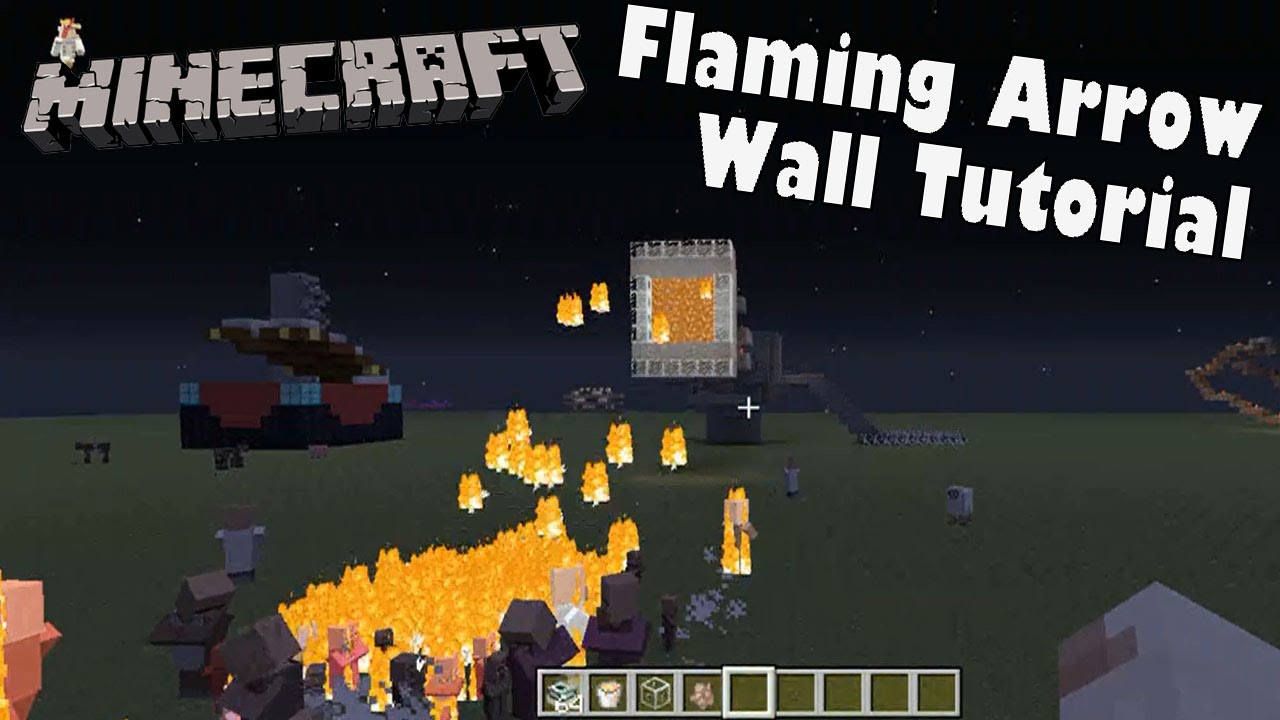 Minecraft: How to Build a Flaming Arrow Wall - Tutorial! - YouTube