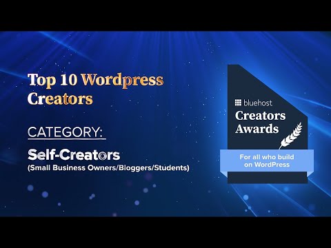 Bluehost Creators Awards Winners - Self Creators Category - YouTube