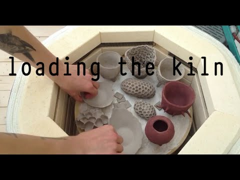 Loading a kiln for a bisque firing. - YouTube
