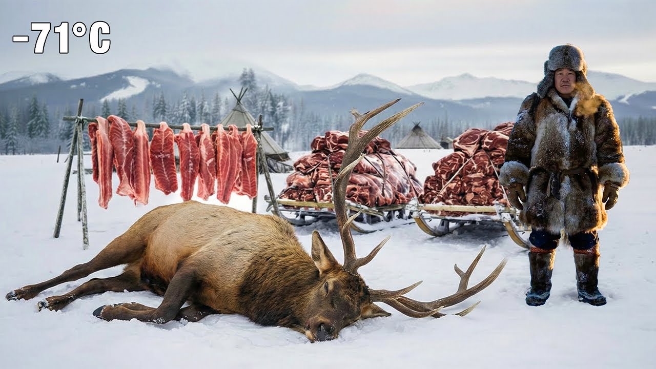 4800kg Elk Pursuit in −71°C Yakutia | Feeding a Starving Mountain ...