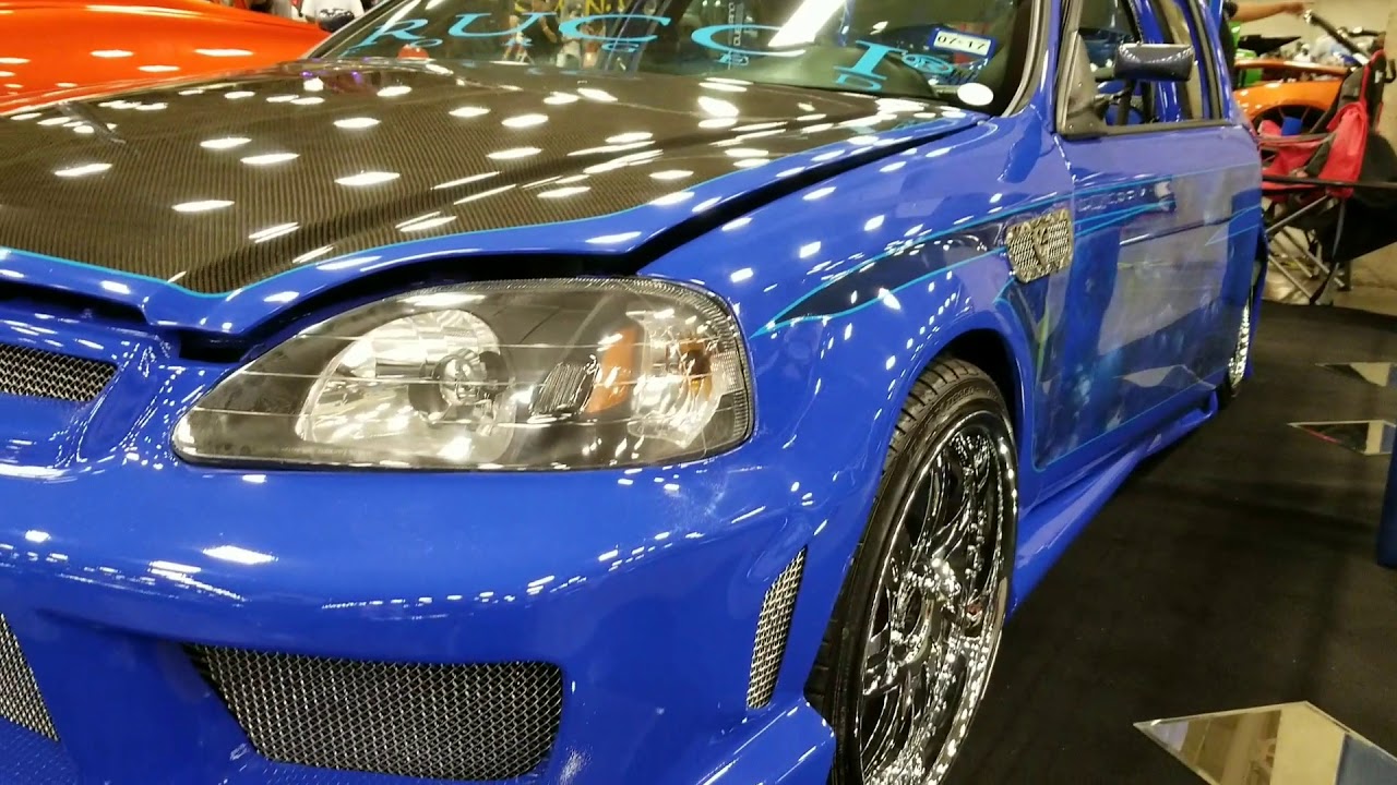 MODIFIED IMPORT TUNER HONDA CIVIC WITH DEEP OCEAN AIR BRUSH PAINT JOB ...