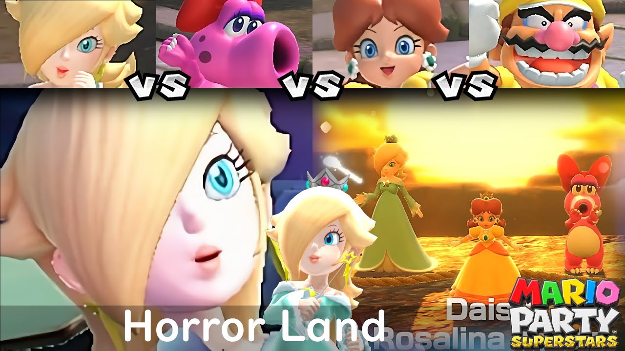 Mario Party Superstars Rosalina vs Birdo vs Daisy vs Wario in Horror ...
