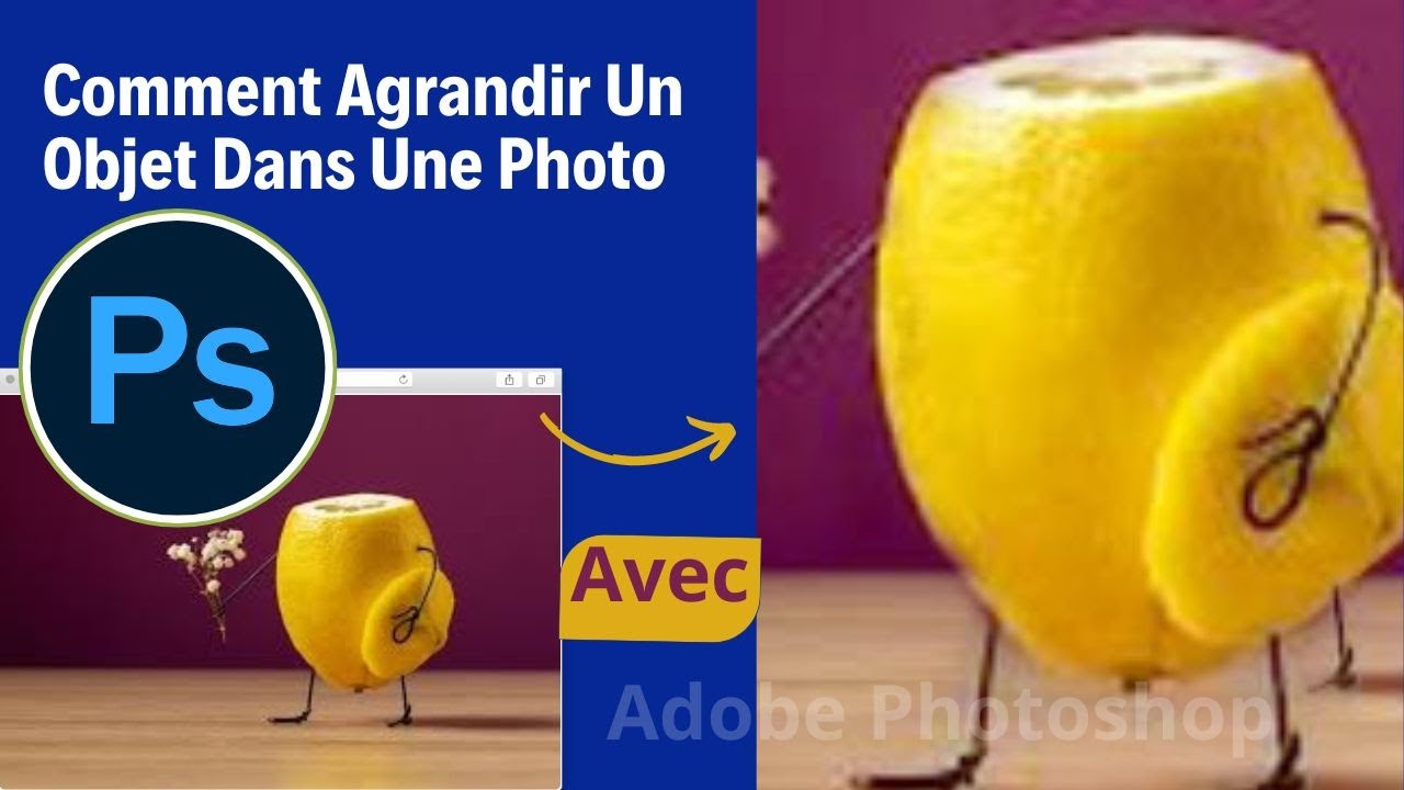 Comment agrandir un objet dans une image avec Photoshop. - YouTube
