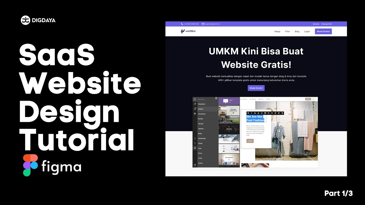 Part 1/3 | How to Design a SaaS Website | Web123 | Figma UI UX Design ...