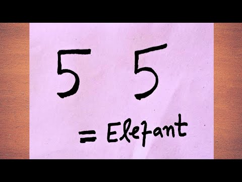 How To Draw Elephant From Number 55 | Number Drawing | BTS drawing step ...