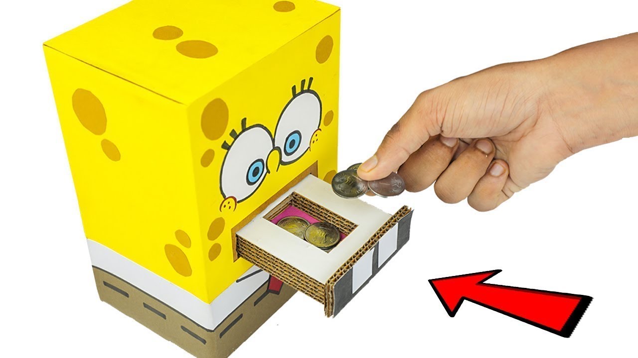 DIY TRICK - Spongebob DIY Coin Box - YouTube