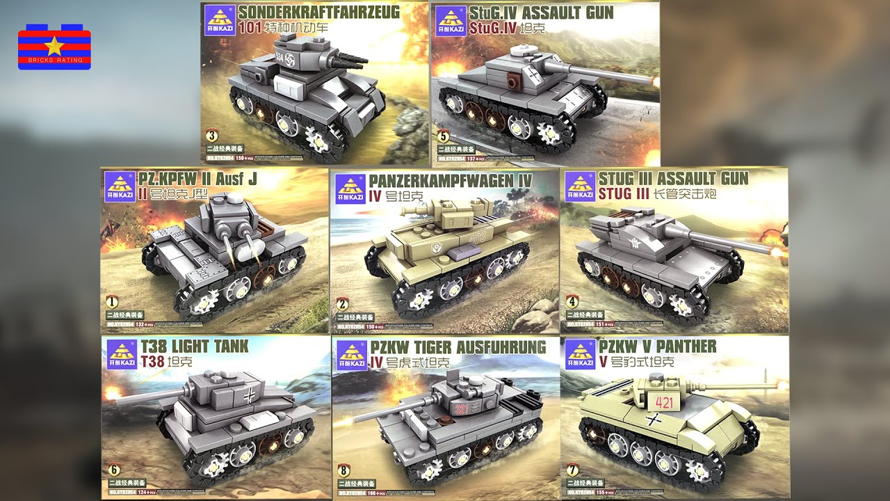 World War II Tank Brick Sets Collection Unbox & Build - YouTube