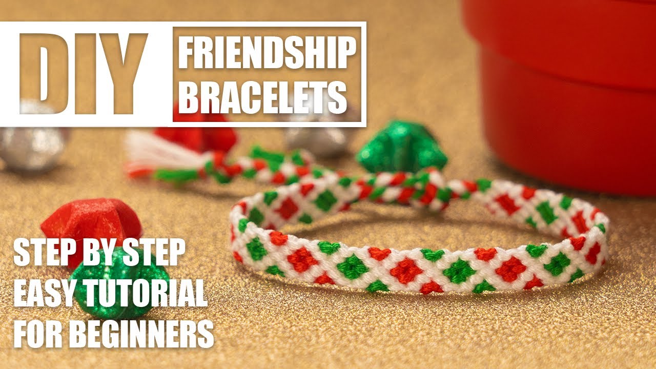 Christmas X Diamonds Friendship Bracelets Step by Step Tutorial | Easy ...