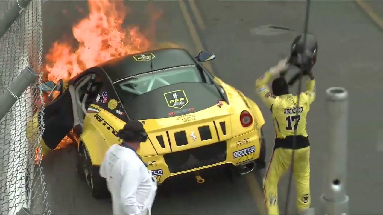 FERRARI CATCHES FIRE FORMULA DRIFT 2018 - YouTube