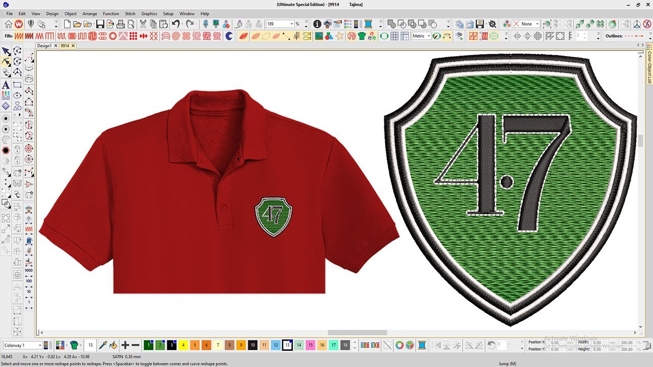 Patch 47 Embroidery logo for Polo Shirt - YouTube