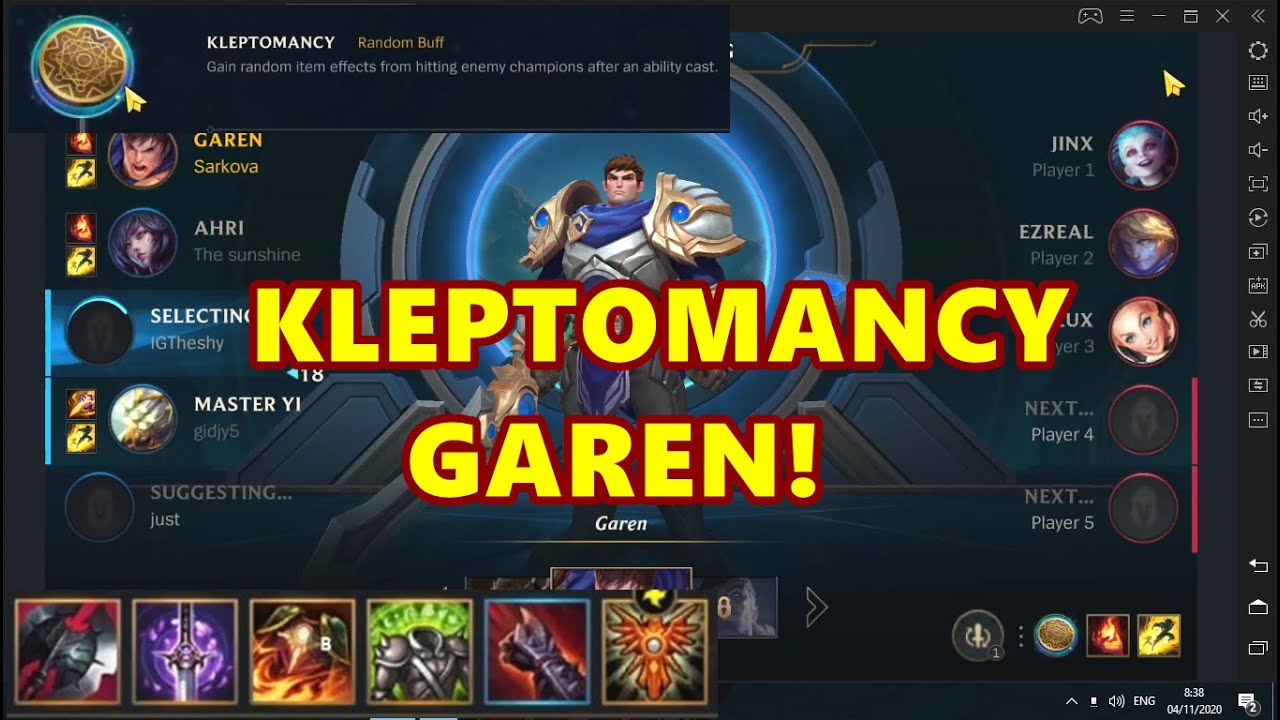 Kleptomancy Garen | League of Legends Wild rift VS Ezreal - YouTube