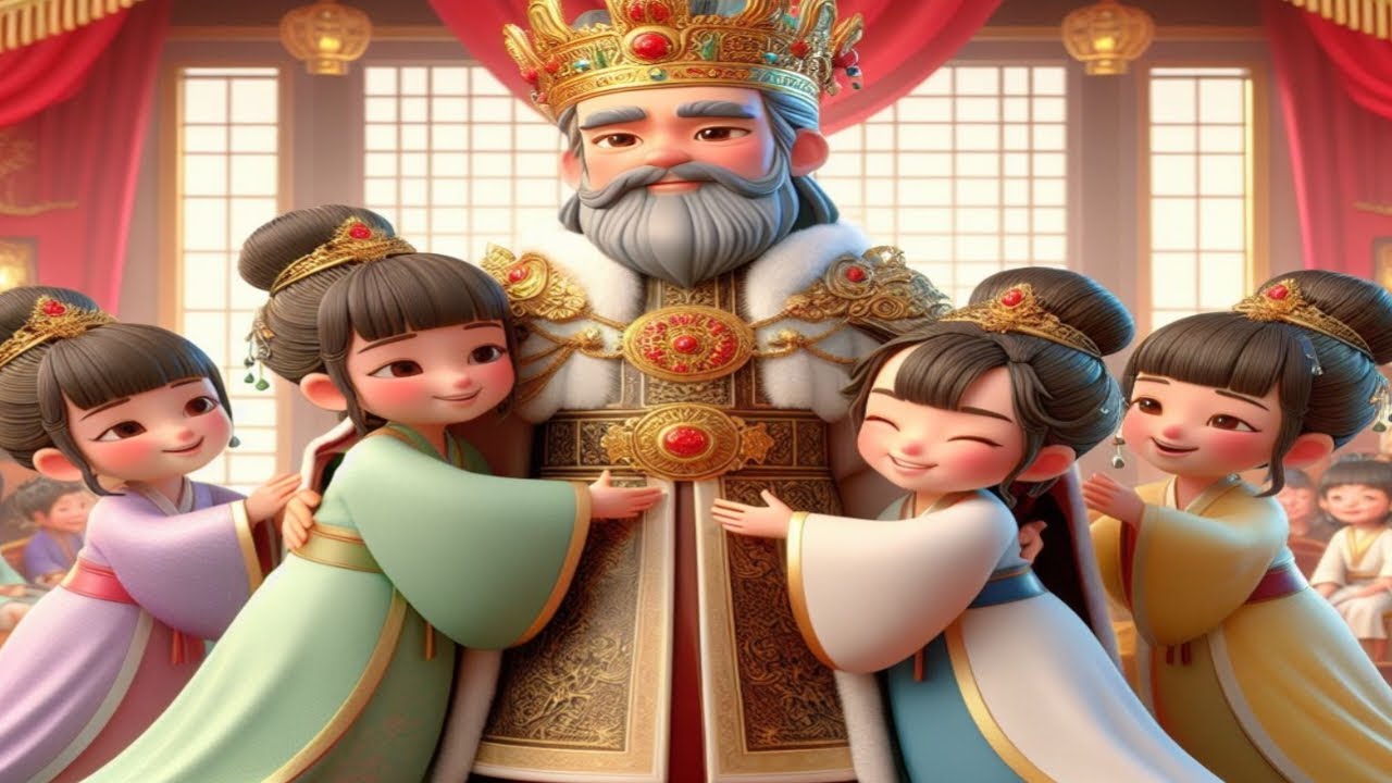 The Good King and his Four Beautiful Princesses Cartoon Story ...