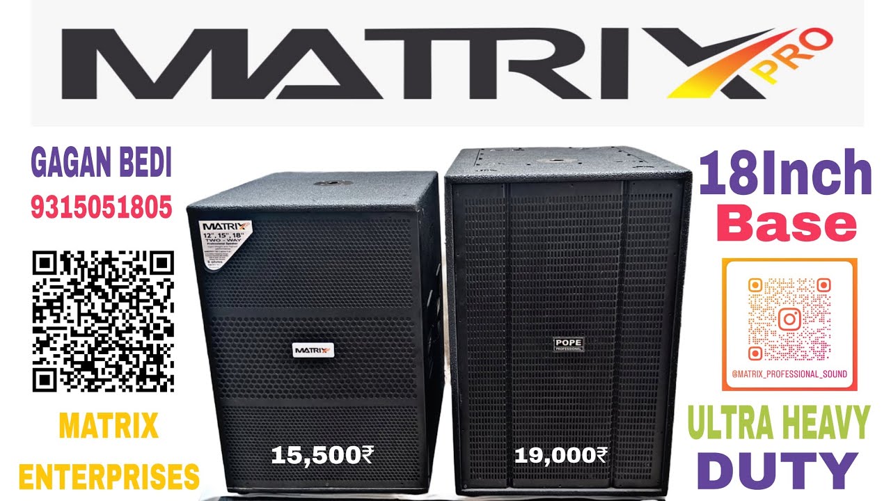 Single 18Inch Base , Comparison MATRIX-PRO Vs POPE . ULTRA HEAVY DUTY ...
