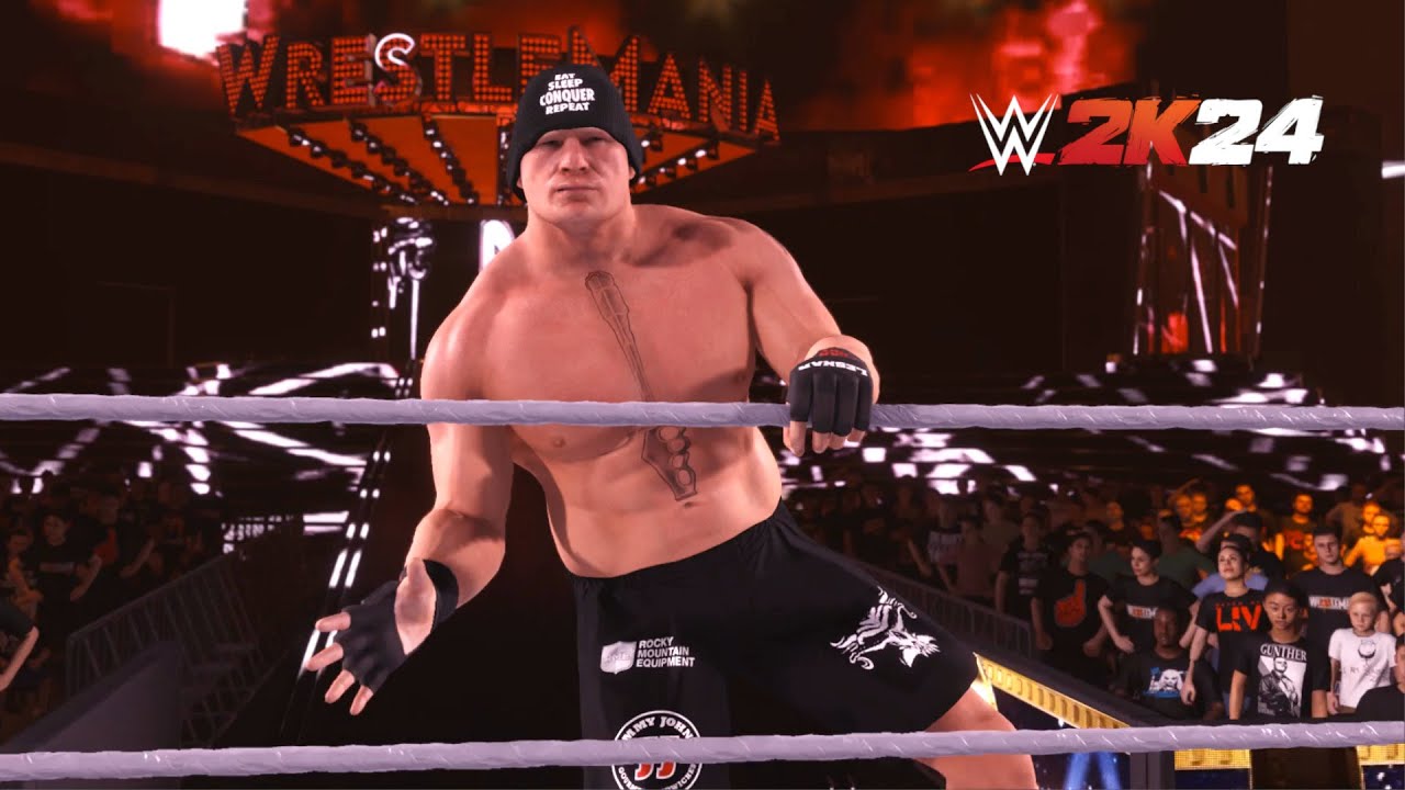 WWE 2K24 - Brock Lesnar Wrestlemania 39 Arena ENTRANCE!! - YouTube