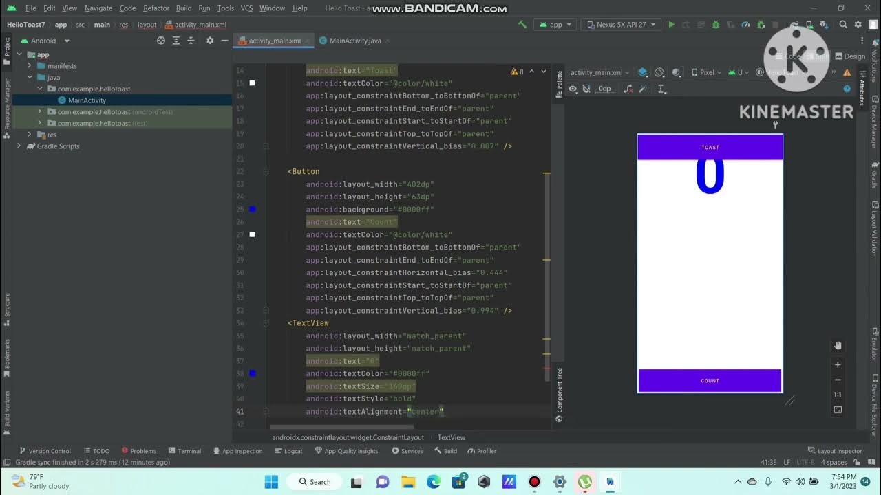How to make hello toast with android studio!! - YouTube