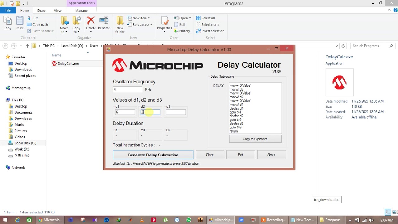 Assembly Language easy way to calculate Delay(MP LAB) PIC18F452 - YouTube