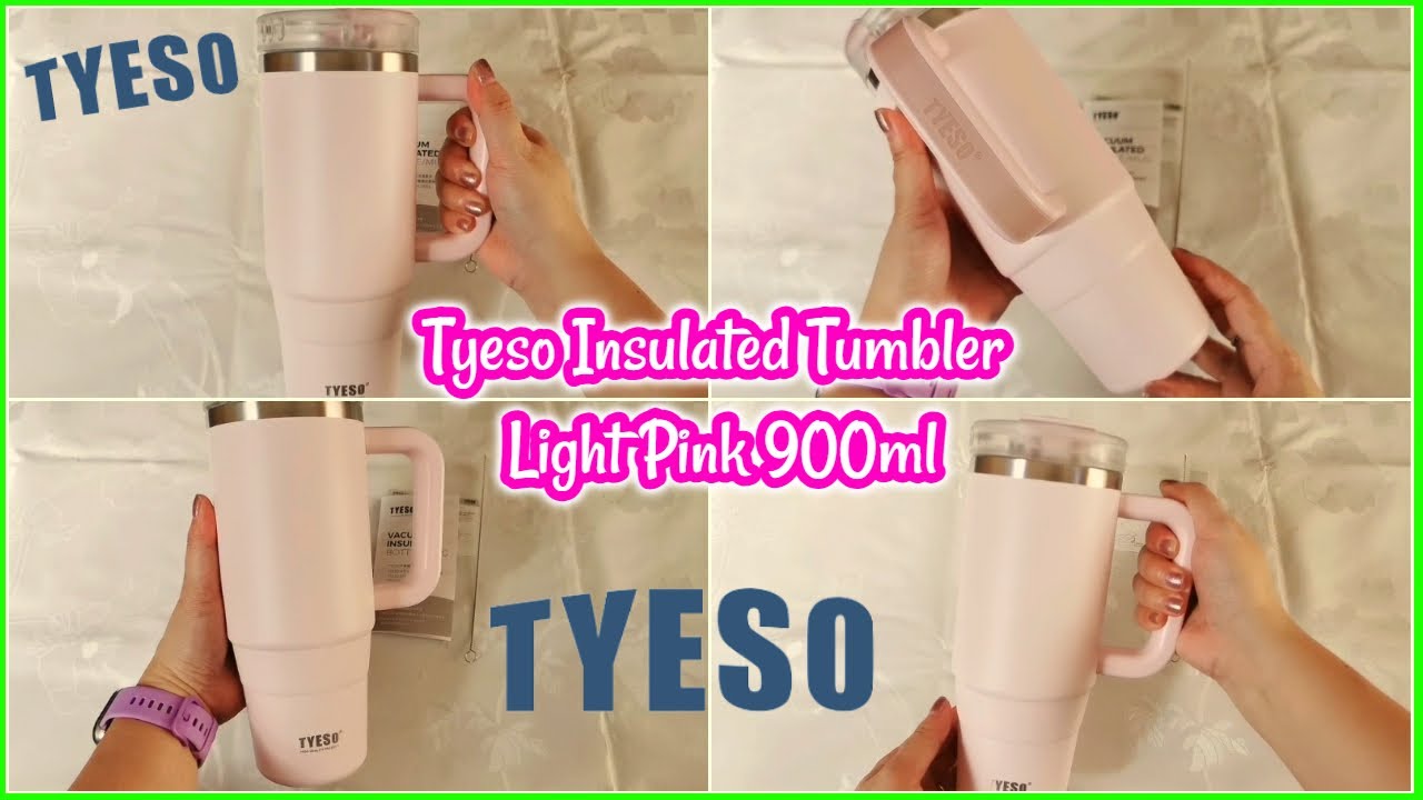 Tyeso Insulated Tumbler Light Pink 900ml - YouTube