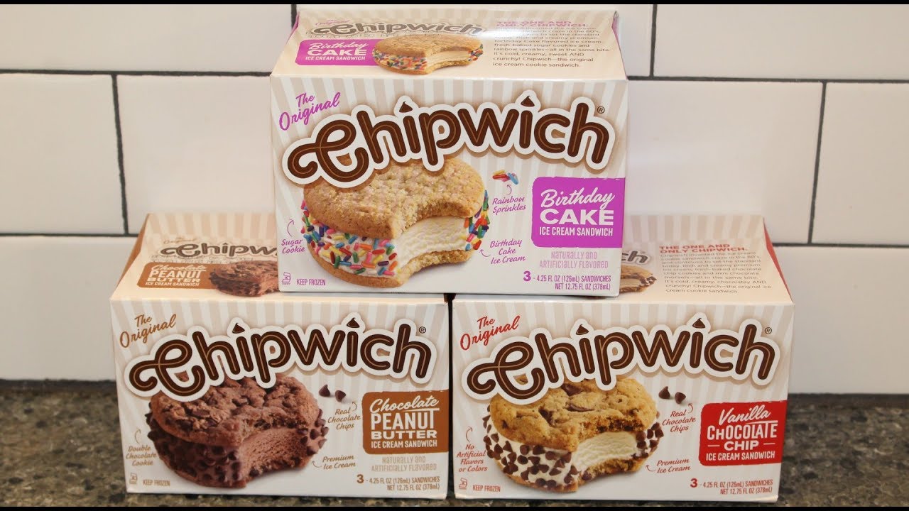 The Original Chipwich: Birthday Cake, Chocolate Peanut Butter & Vanilla ...